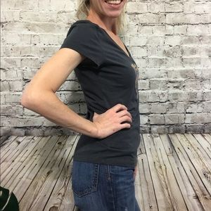 H&M | Tops | Hm Basic Tee W Foiled Tiger In Blue Gold M | Poshmark